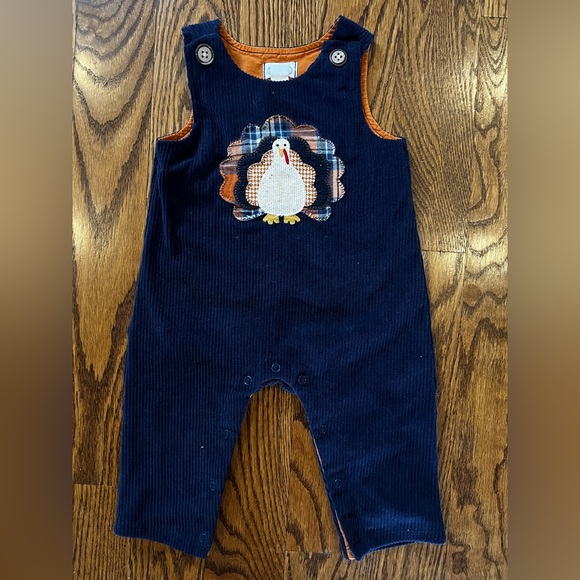 Mud Pie | Bottoms | Mudpie Navy Blue Corduroy Overalls With Turkey ...